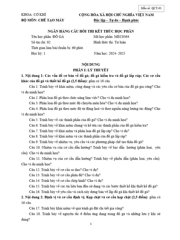 NHCH Thi KTHP MEC0364 | PDF