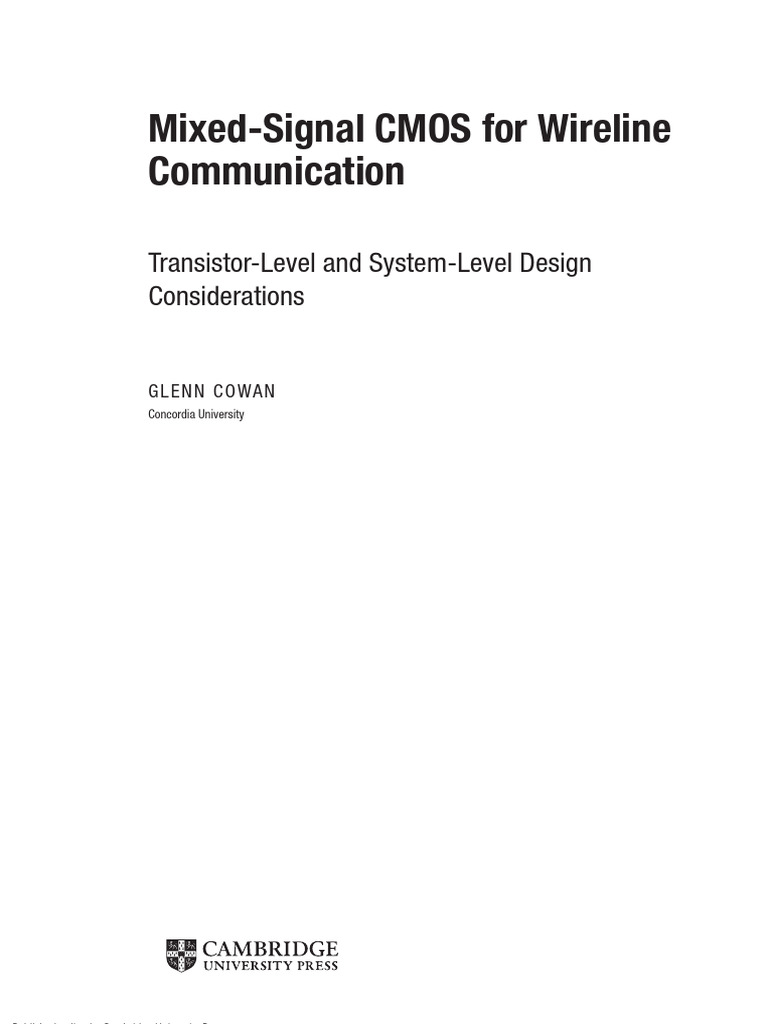 Mixed-Signal CMOS for Wireline Design | PDF | Integrated Circuit ...