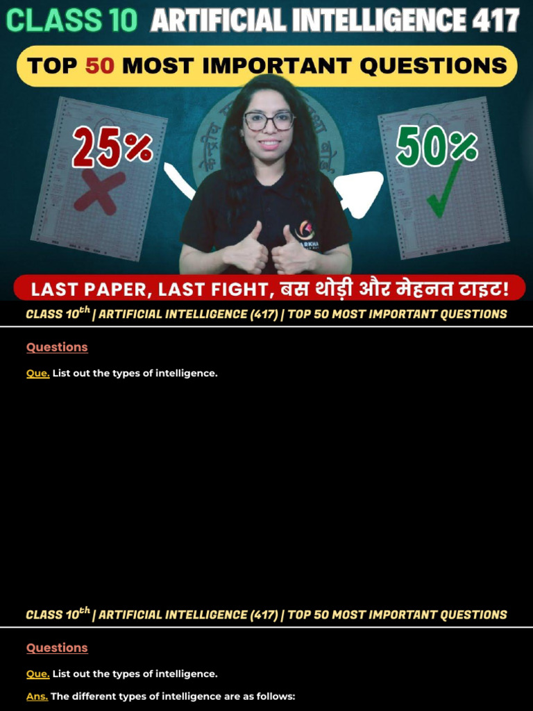 Class 10 AI 165 Final Live Slides Barkha Mam | PDF | Artificial ...