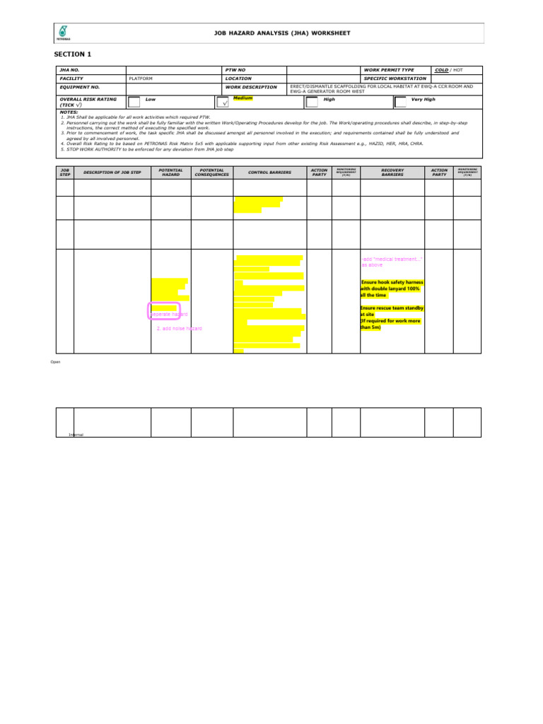 DRM - JHA Erect Dismantle Scaffold For Local Habitat EW FRD Replacement ...