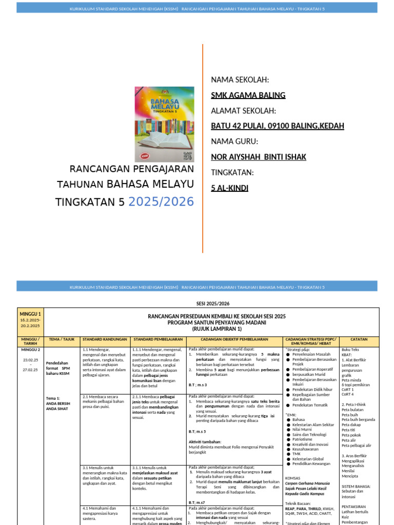 RPT BM T5 2025 | PDF