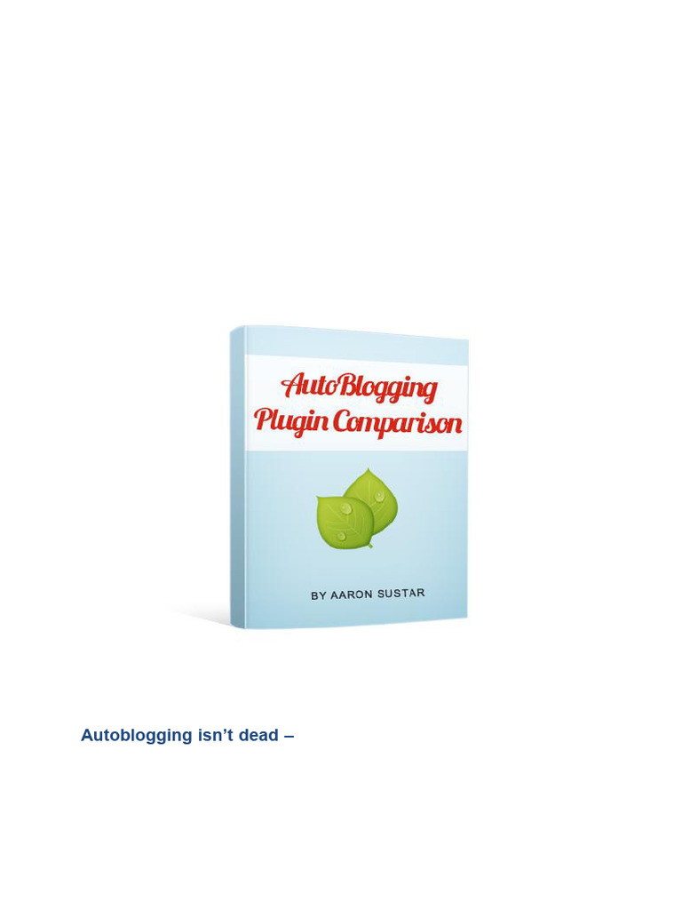 WP Robot Plugin Overview and Comparison | PDF | Word Press | Wiki