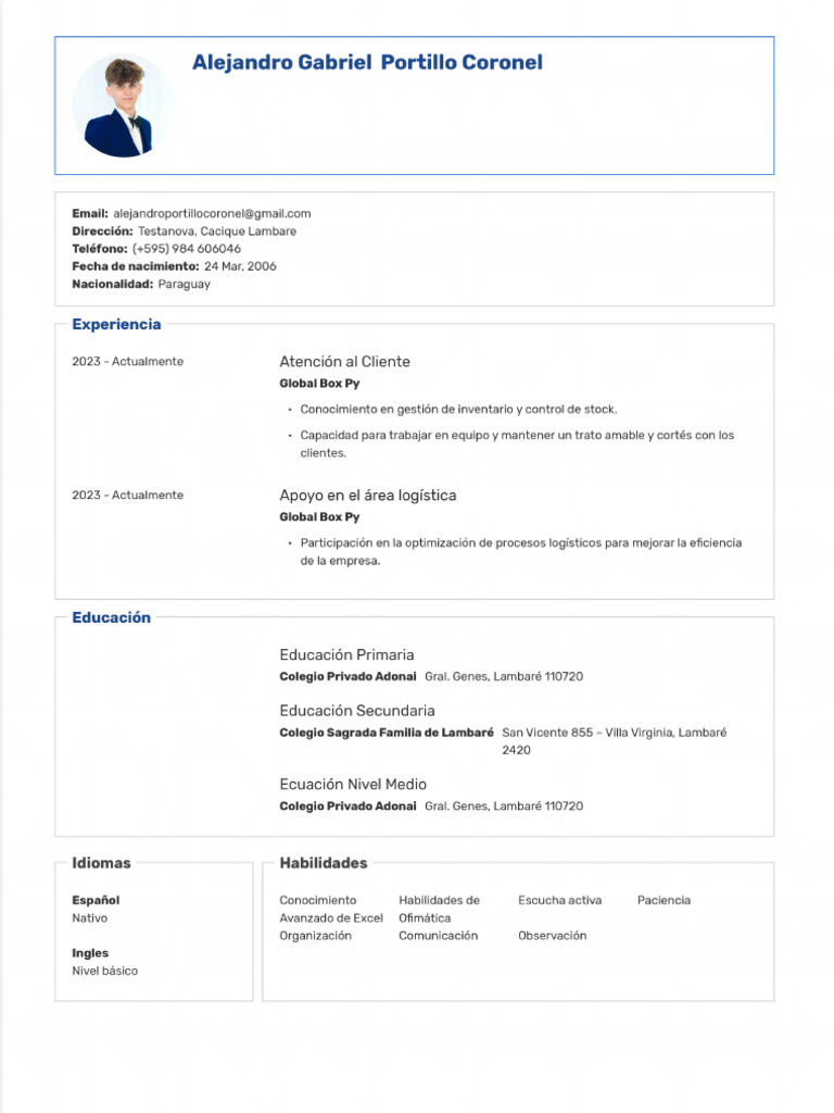 Cv Alejandro Portillo | PDF