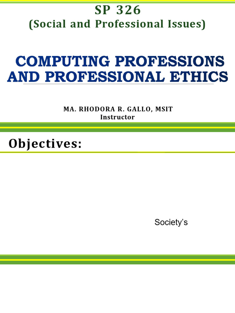 Computing Professions and Professional Ethics | PDF | Profession | Software Engineering