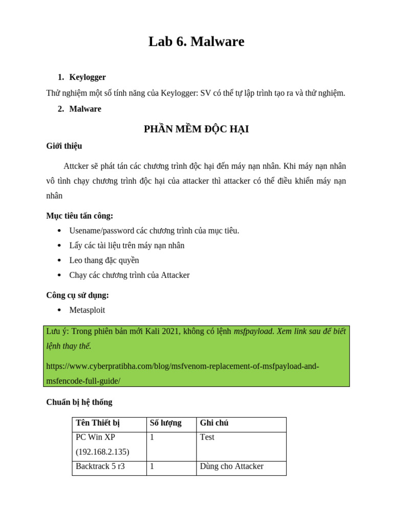 Lab 6 Malware Pdf