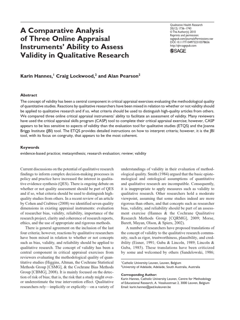 (Quality) Hannes Et Al. (2010) - A Comparative Analysis of Three Online ...