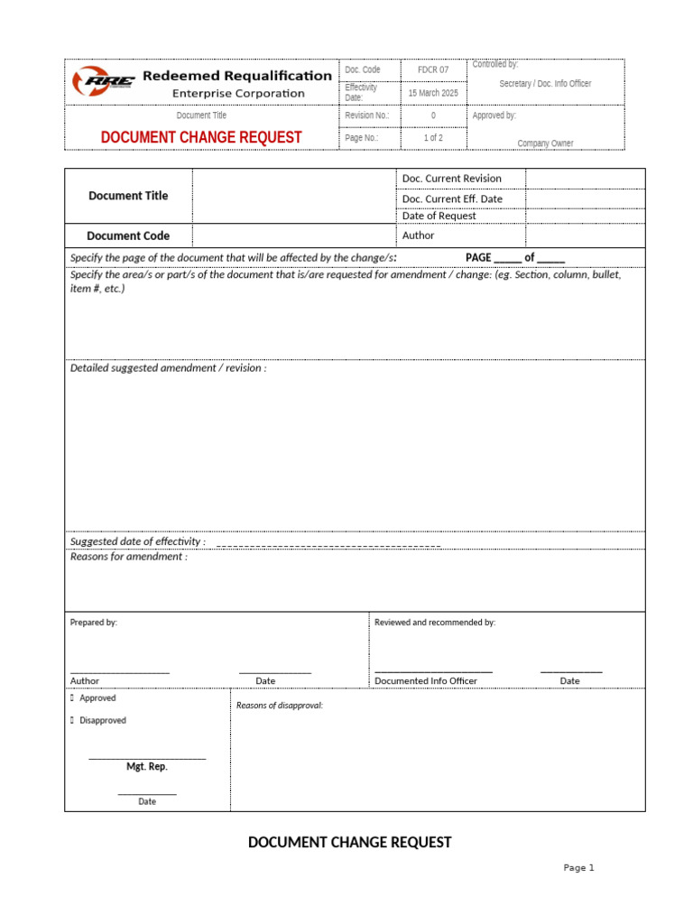 Document Change Request | PDF | Government | Statutory Law