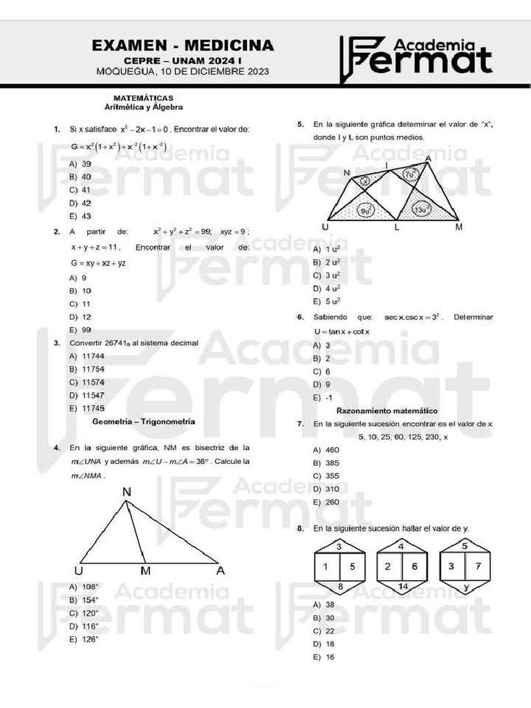 Examen Unam 2025 - R | PDF
