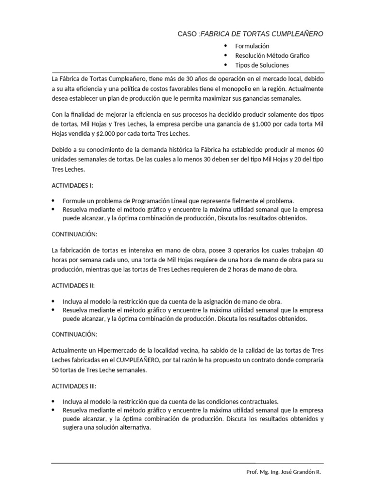 Caso-II-Metodo-Grafico-Tipos-de-Solucion | PDF | Business ... Caso-II-Metodo-Grafico-Tipos-de-Solucion | PDF | Business ...