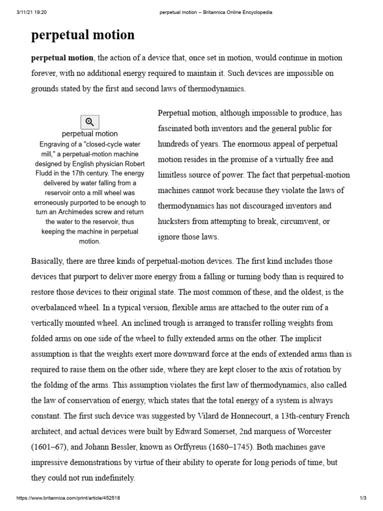 perpetual motion | PDF | Physical Sciences | Applied And Interdisciplinary Physics