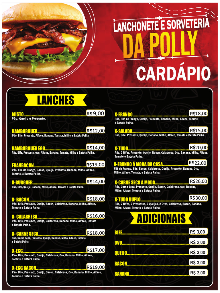 CARDAPIO POLLY | PDF
