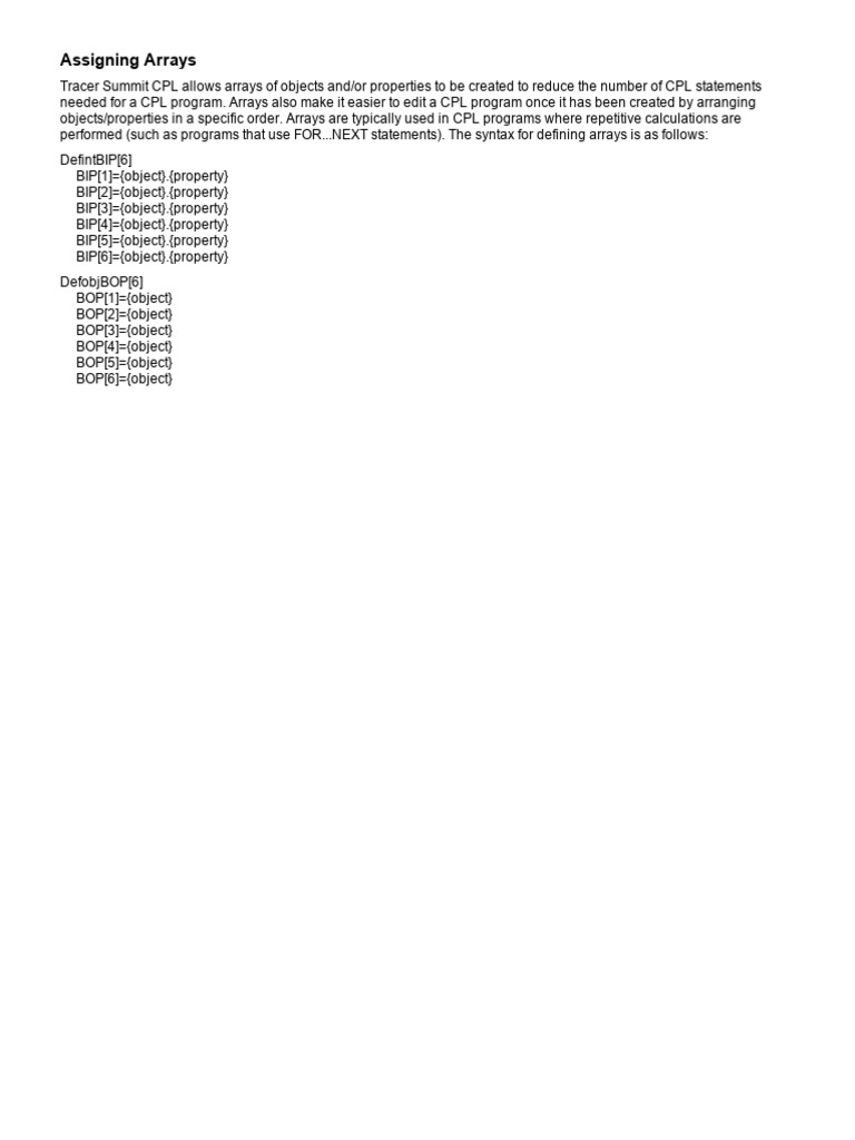 CPL Assigning Arrays | PDF