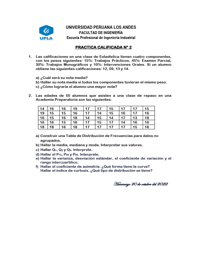PRACTICA CALIFICA N° 2 (2022 II) | PDF