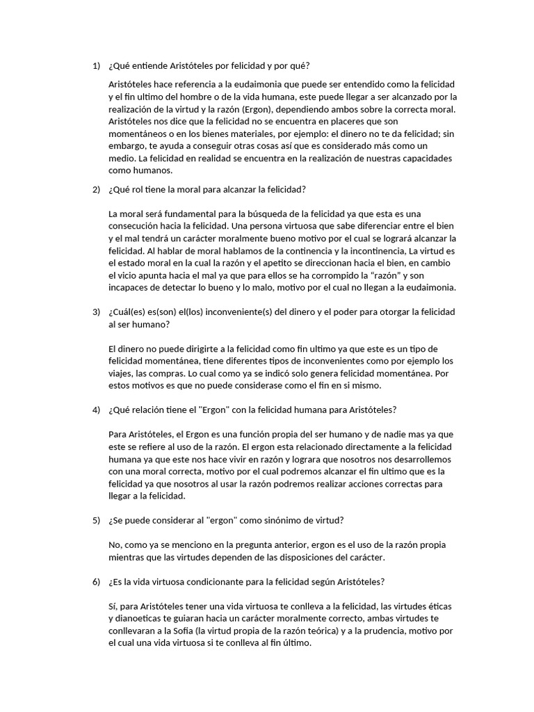 Moralpreguntas | PDF | Virtud | Felicidad