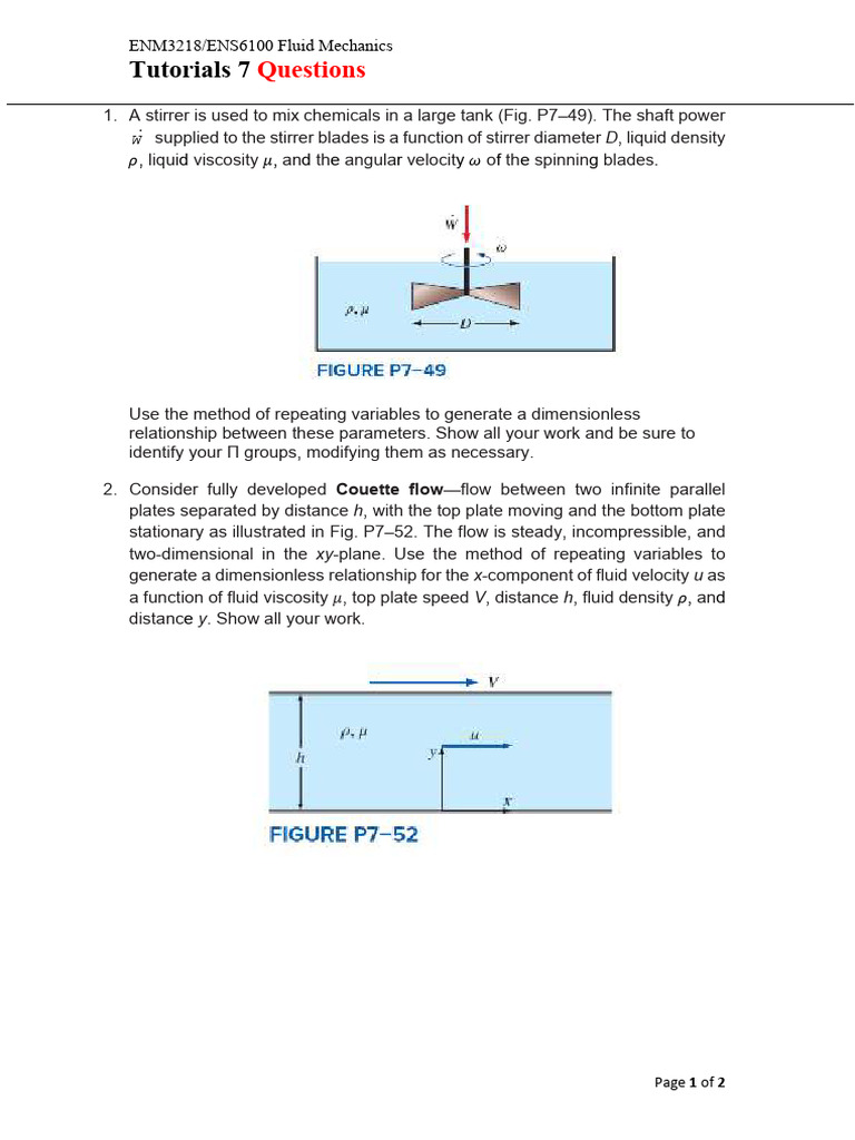 Fluid Mechanics Tutorials and Problems | PDF