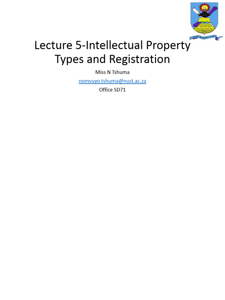 Lecture 5-Intellectual Property Types and Registration | PDF ...
