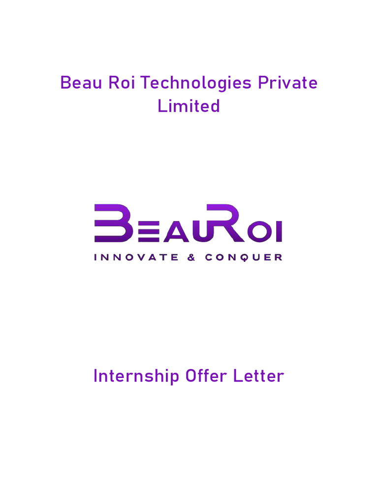 Beau Roi TPL - Parasakthikumar K Internship Offer Letter | PDF | Justice | Crime & Violence
