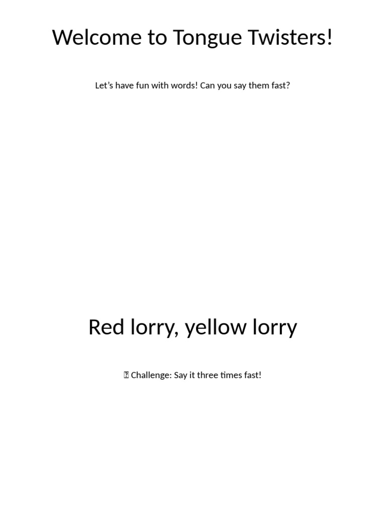 Grade1_Tongue_Twisters_Presentation | PDF