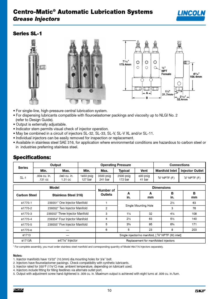 Lincoln-Industrial-81713A-Centro-Matic-SL-1-Replacement-Injector | PDF ...