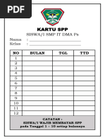 Contoh Kartu SPP | PDF