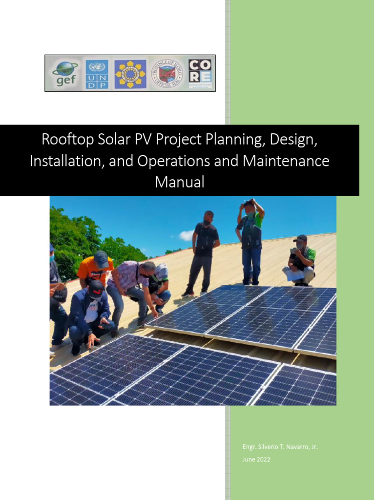Rooftop Solar PV Project Planning, Design, Installation, and Operations ...