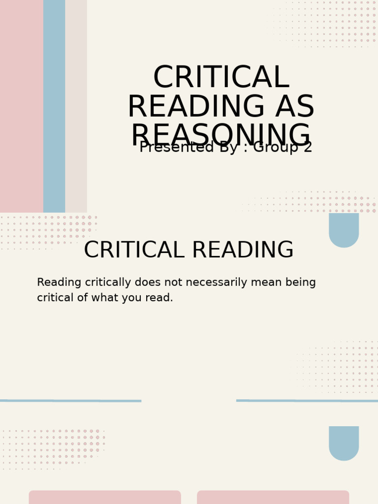 Critical Reading As Reasoning | PDF | Truth | Argument