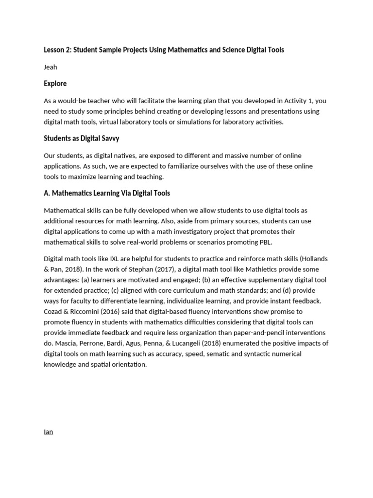 Lesson 2 TTL2 Report | PDF | Simulation | Mathematics