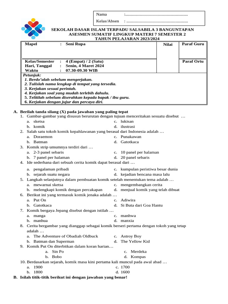 Seni Rupa Kelas 4 Sem 2 Sts | PDF