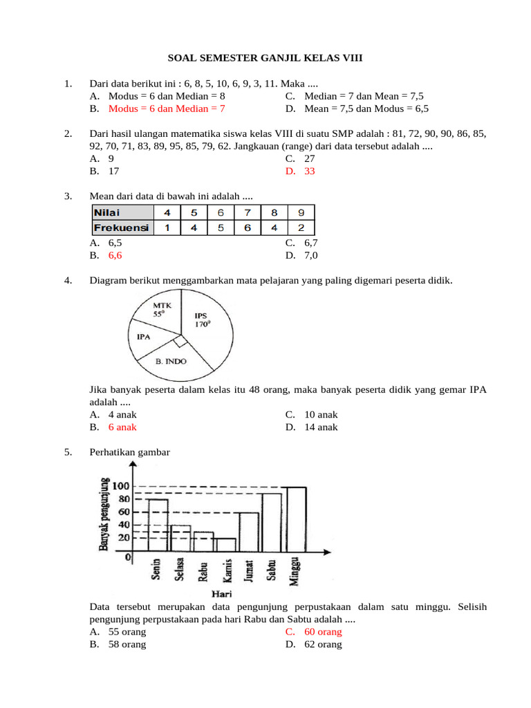 KELAS 8 GANJIL MTK | PDF