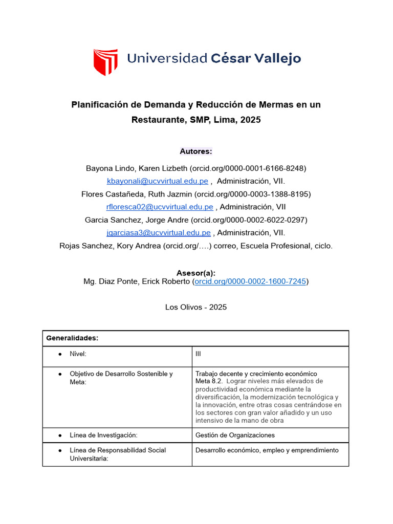 Esquema TIF - Nivel III (3) UCV 2025 | PDF | Sustentabilidad | Planificación