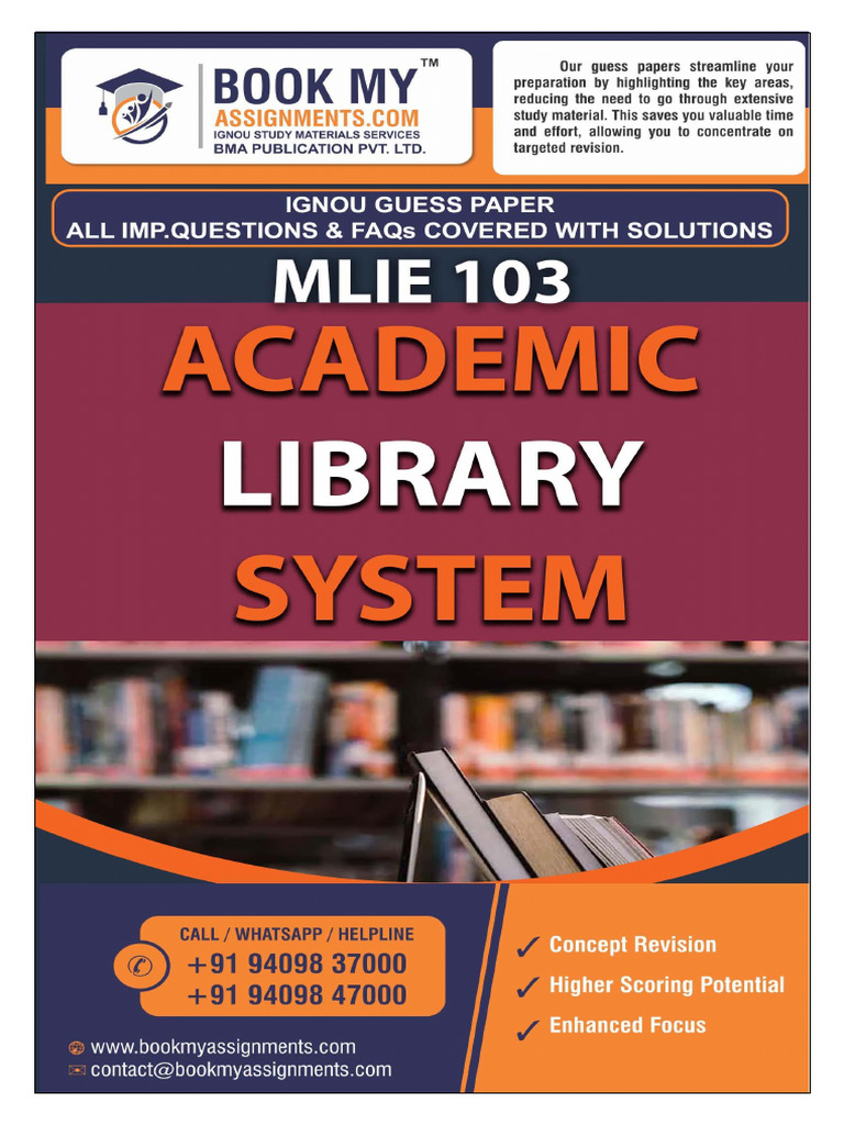 MLIE-103 ACADEMIC LIBRARY SYSTEM [ENG-GP-87] | PDF | Libraries | Budget