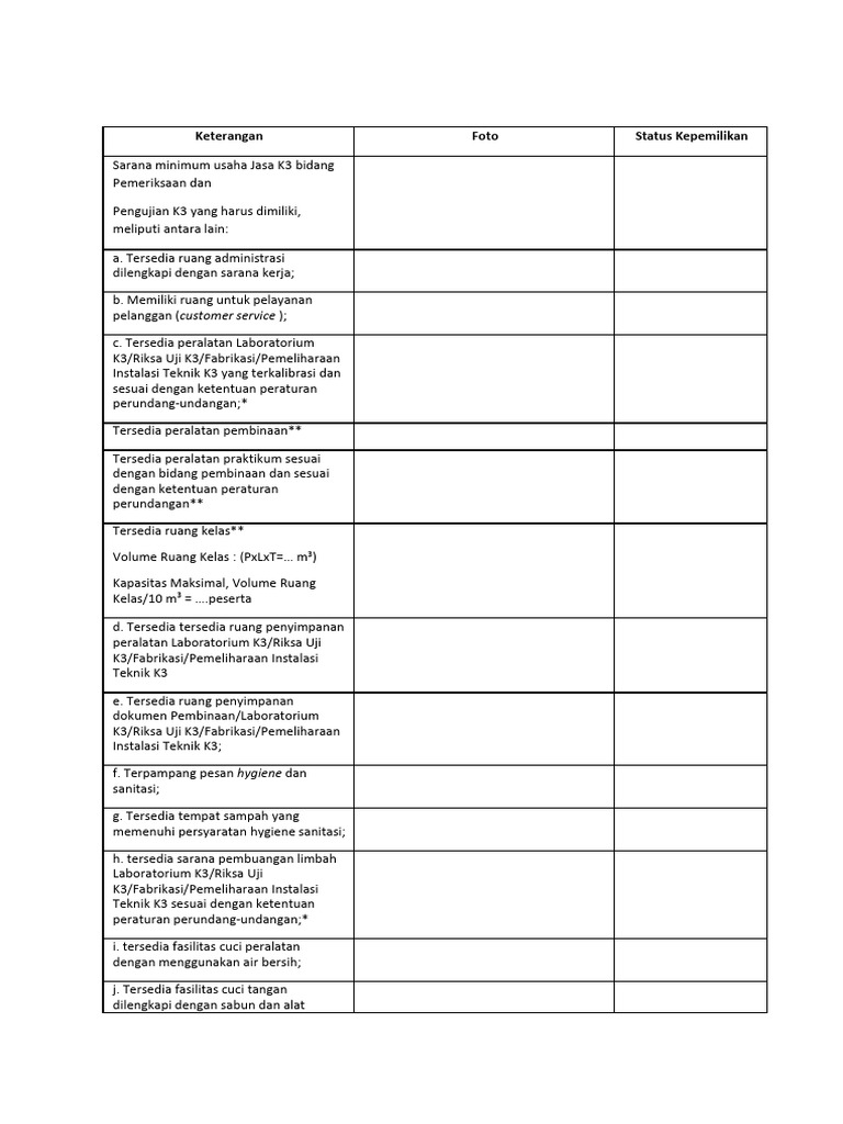 Daftar Sarpras | PDF