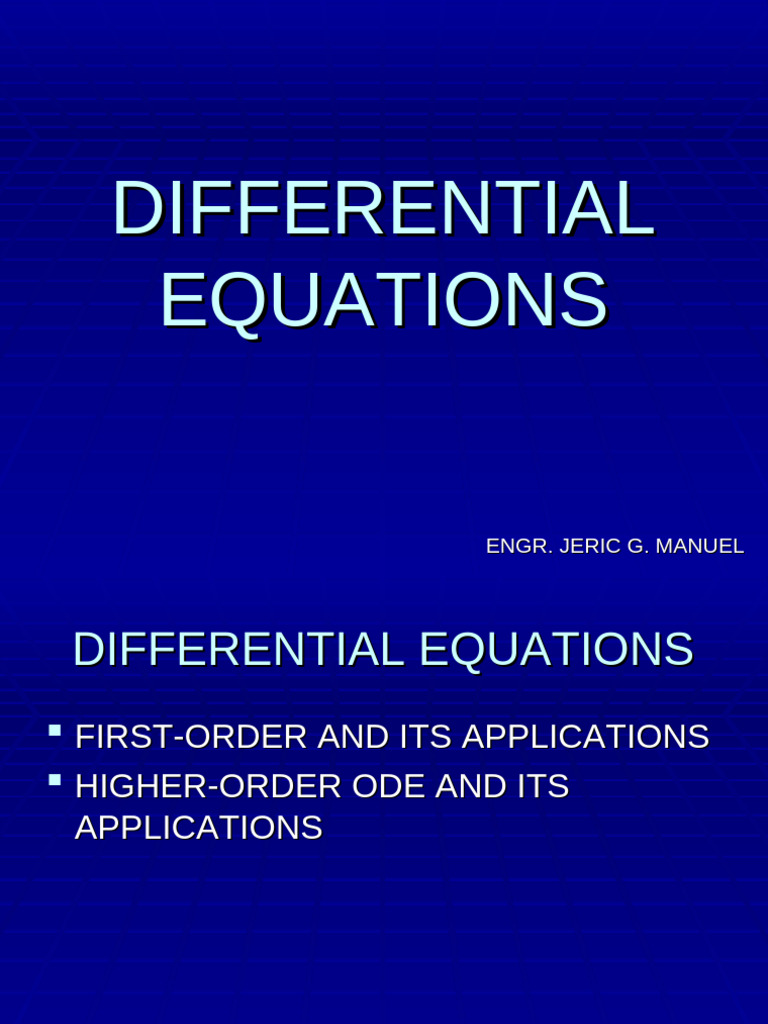 Review Differential Equations 1 | PDF | Equations | Algebra