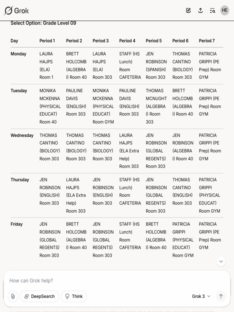 2024 NYC School Schedule - Grok | PDF