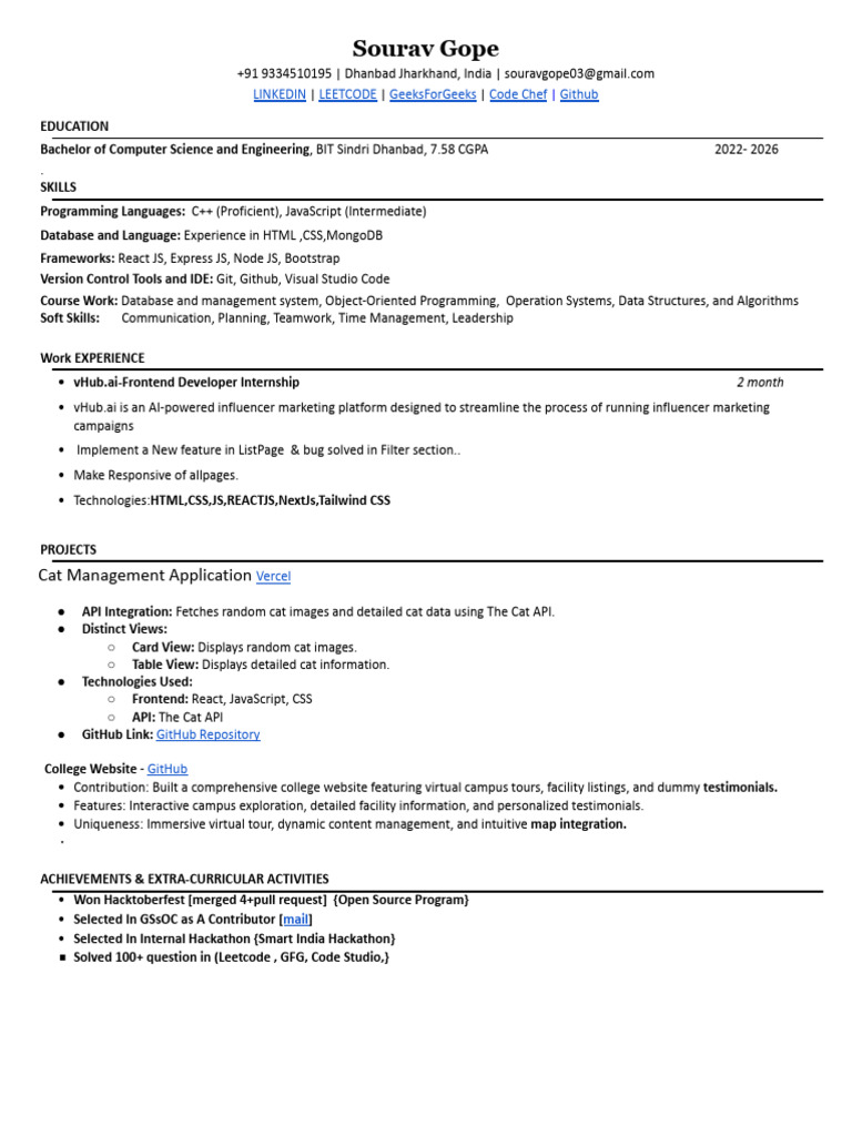new Resume Sourav | PDF