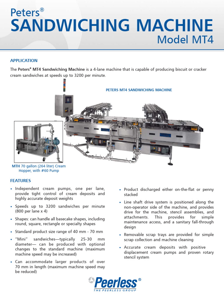 Sandwiching Machine Model MT4 .PDF - Peerless Food Equipment | PDF ...
