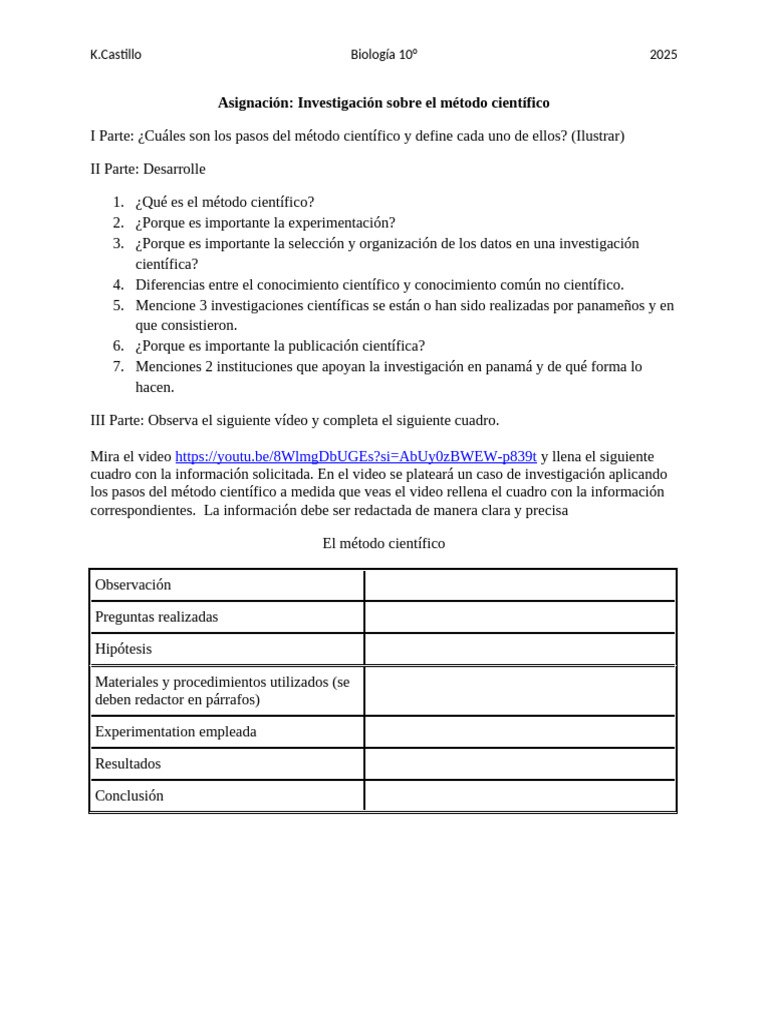 Investigación sobre el Método Científico | PDF | Método científico ...