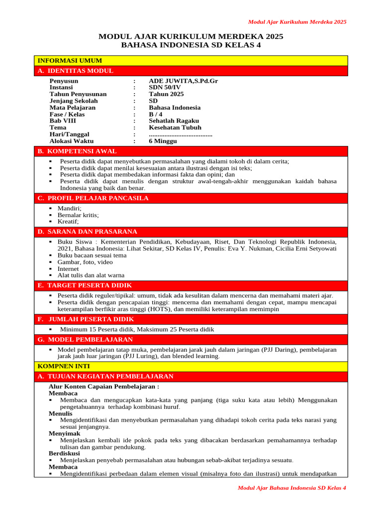 BAB 8 - MA B Indo Kls 4 (datadikdasmen.com) | PDF