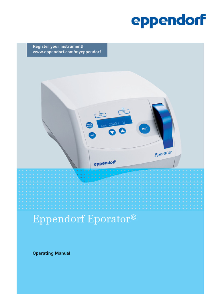 Eppendorf Cell-Technology Operating-Manual Eporator | PDF | Mains Electricity