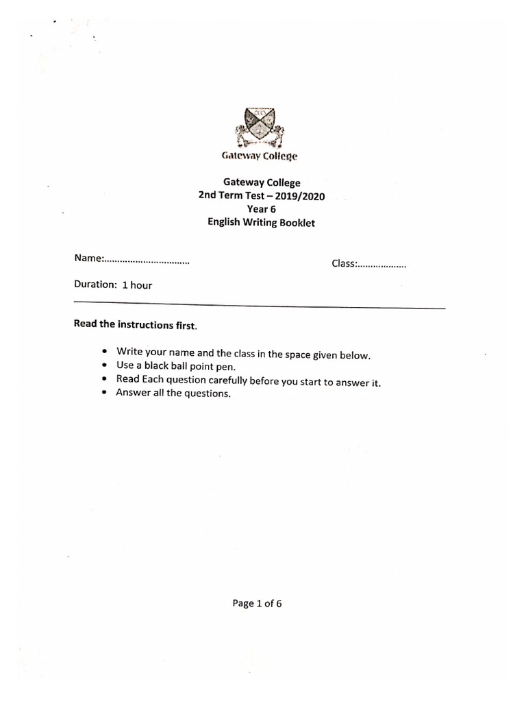 English Writing Booklet | PDF