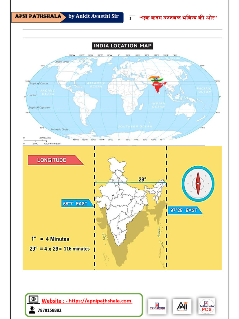 E Class - 1 Introduction of India | PDF | Territorial Waters | Oceans