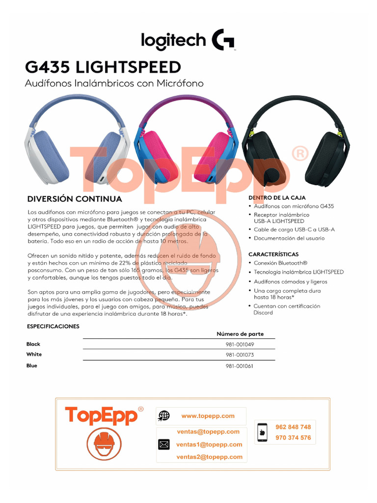 Audifono G435 - Logitech - TopEpp S.A.C. | PDF