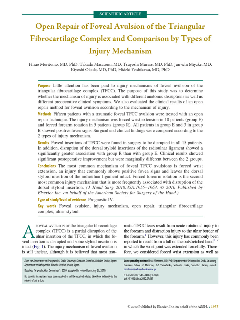open tfcc repair | PDF | Anatomical Terms Of Motion | Joints