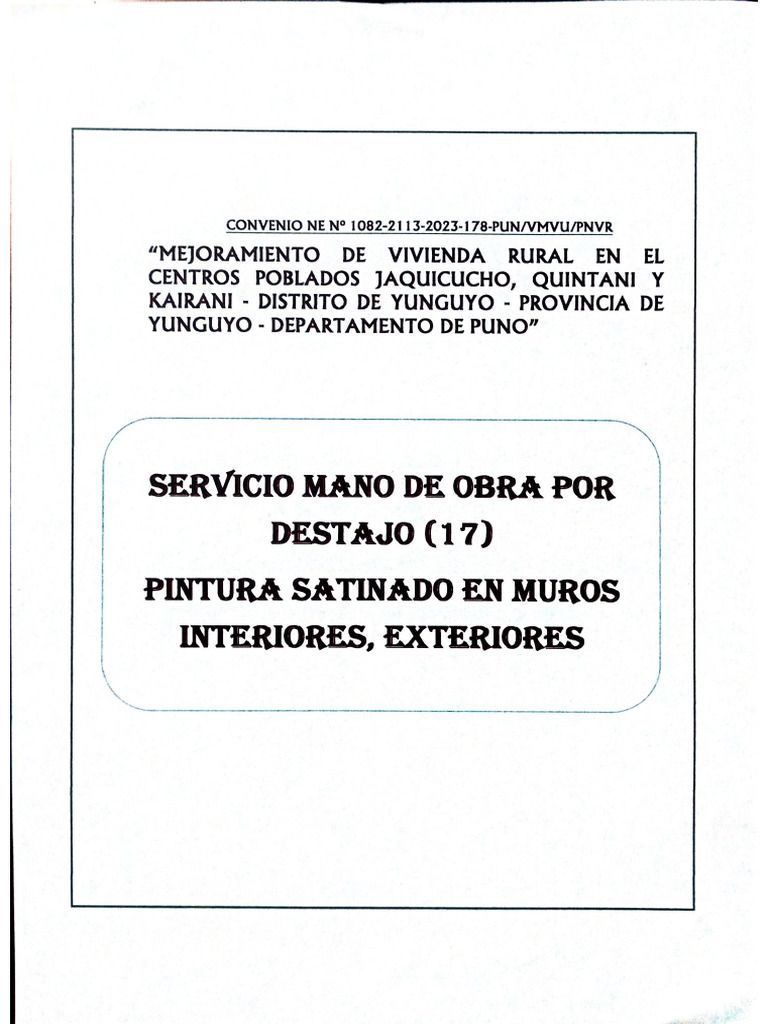 Servicio Mano de Obra Por Destajo | PDF