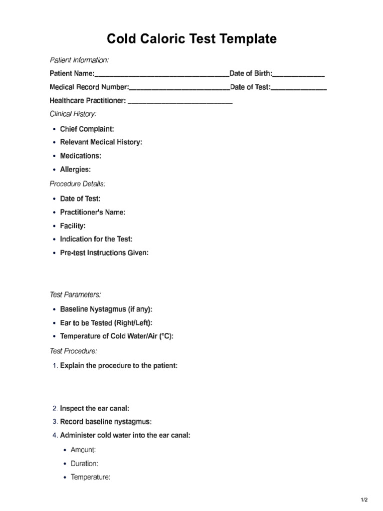 cold-caloric Template | PDF