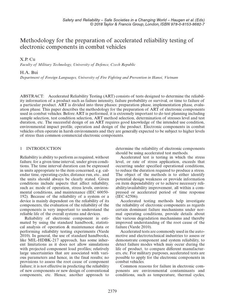 Methodology_for_the_preparation_of_accelerated_rel | PDF | Reliability Engineering | Activation ...