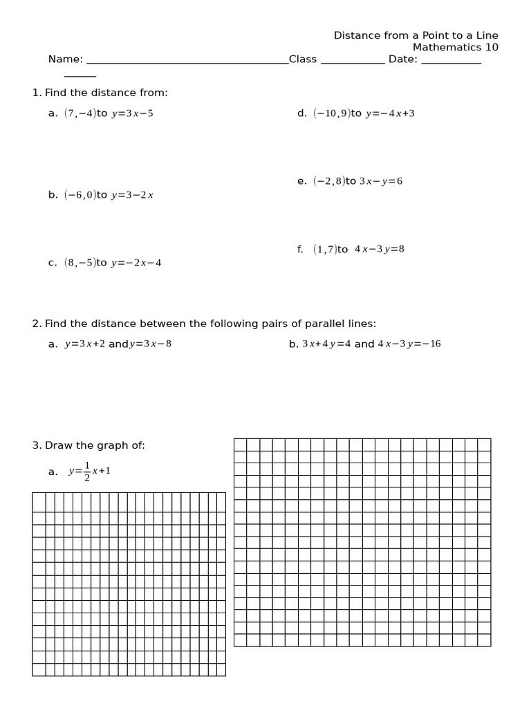 Point-Line Distance Calculations | PDF | Perpendicular | Elementary ...