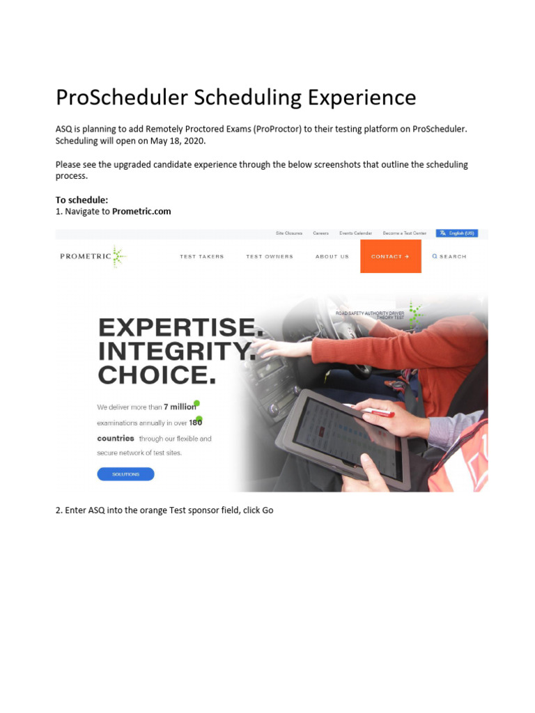 ASQ ProScheduler Scheduling Experience | PDF