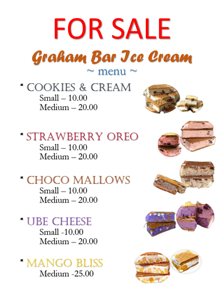 Graham Bar Ice Cream Menu Prices | PDF
