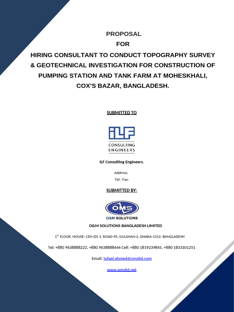 Geotechnical & Topographical Survey Proposal | PDF | Surveying | Topography